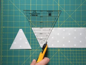 How to cut and sew triangles using a triangle ruler
